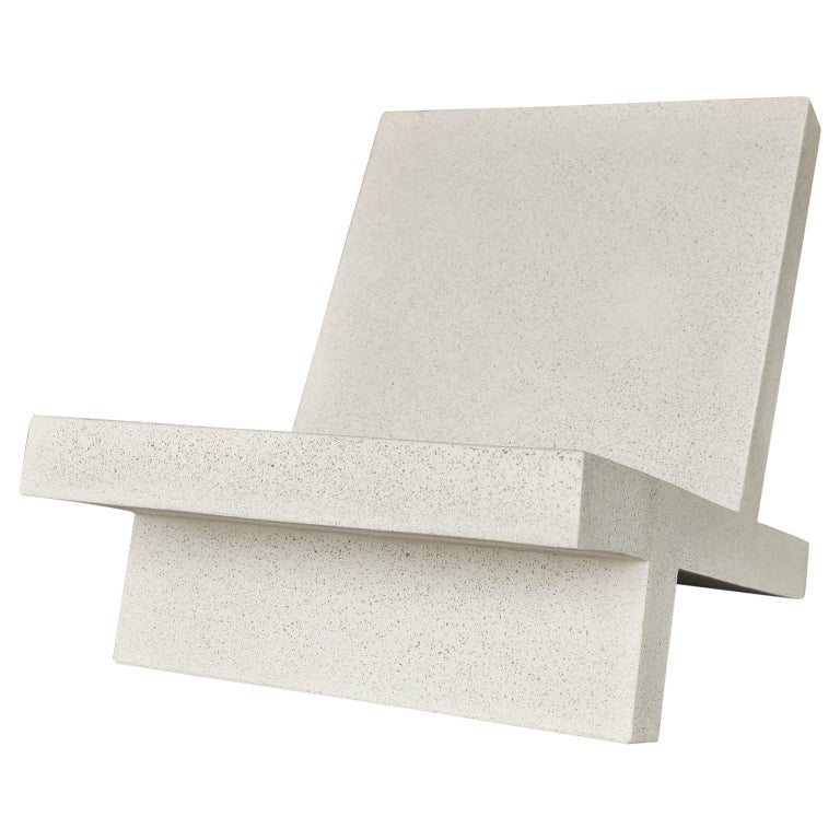 Cast Resin 'Wavebreaker' Lounge Chair, Natural Stone Finish by Zachary ...