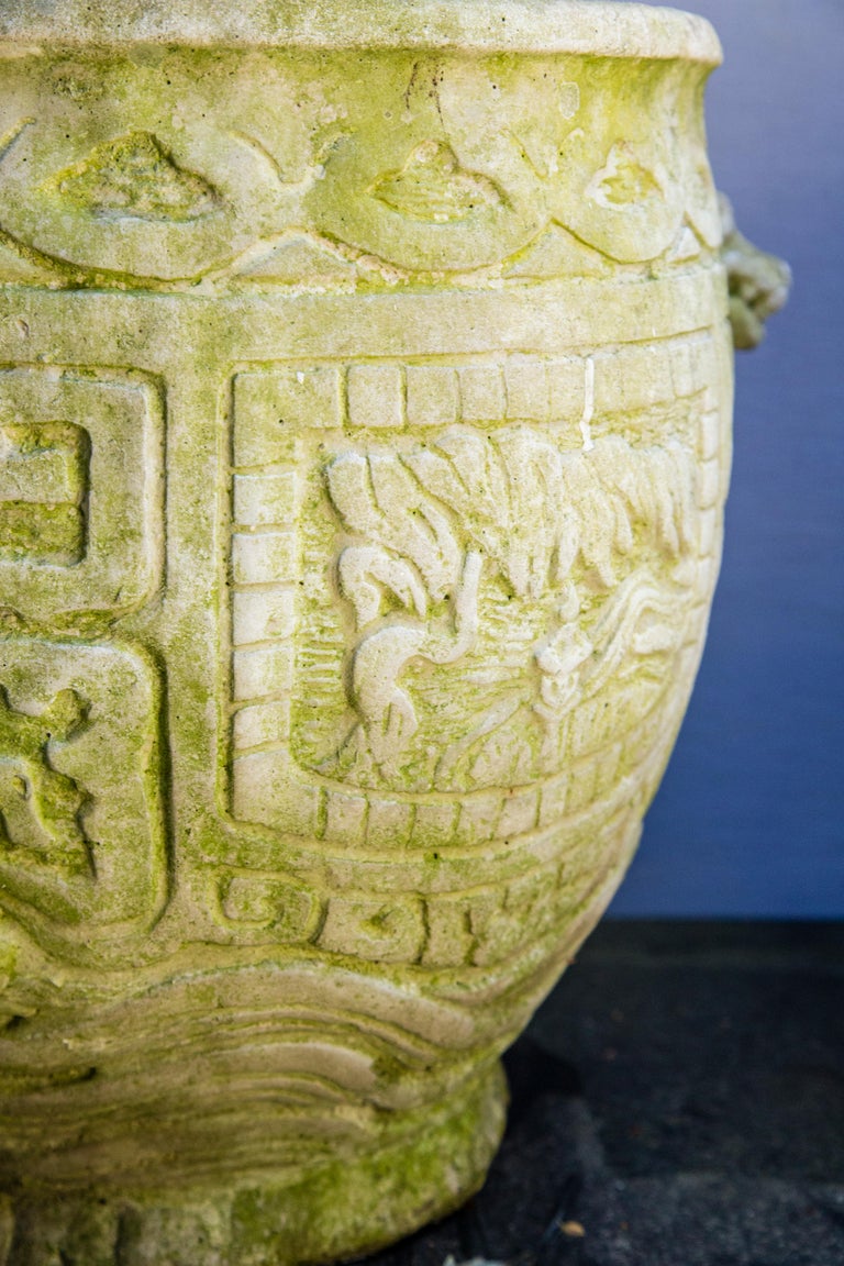 Cast Stone Dragon Decorated Planter For Sale at 1stDibs | dragon ...