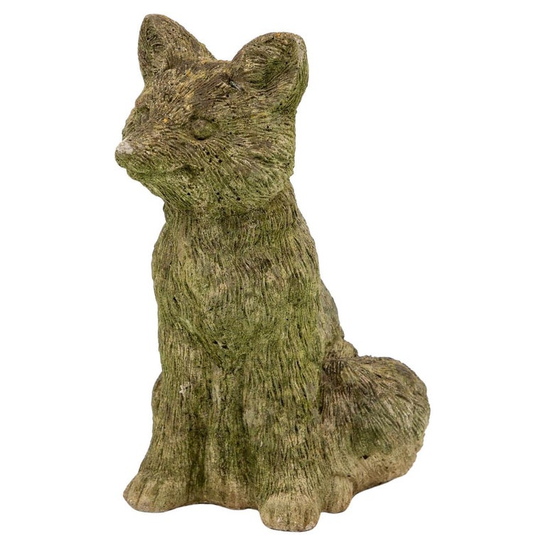 Cast Stone Fox Garden Ornament, 20th Century For Sale at 1stDibs