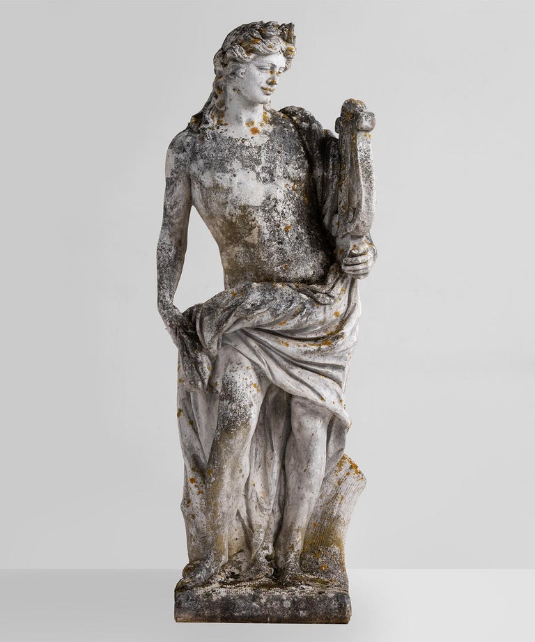 Cast Stone Garden Statue of Apollo, England, circa 1950 at 1stDibs ...