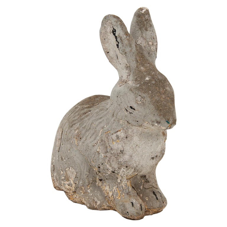 Cast Stone Sitting Rabbit at 1stDibs
