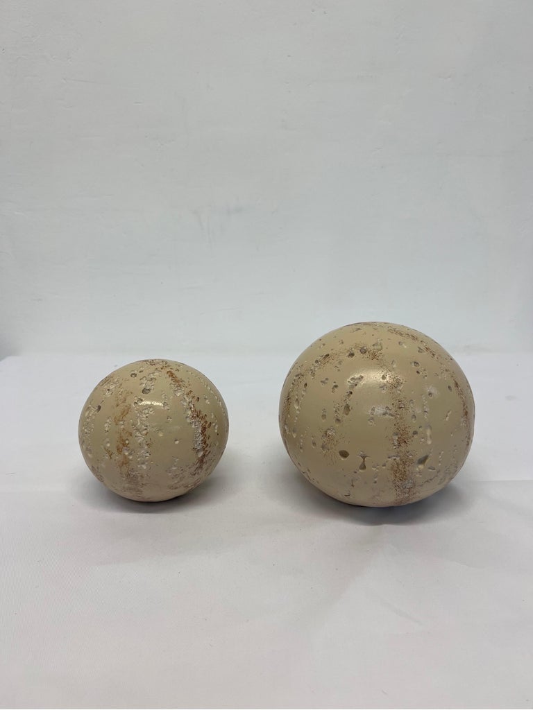 Cast Stone Sphere Sculptures by Jaru - a pair For Sale at 1stDibs