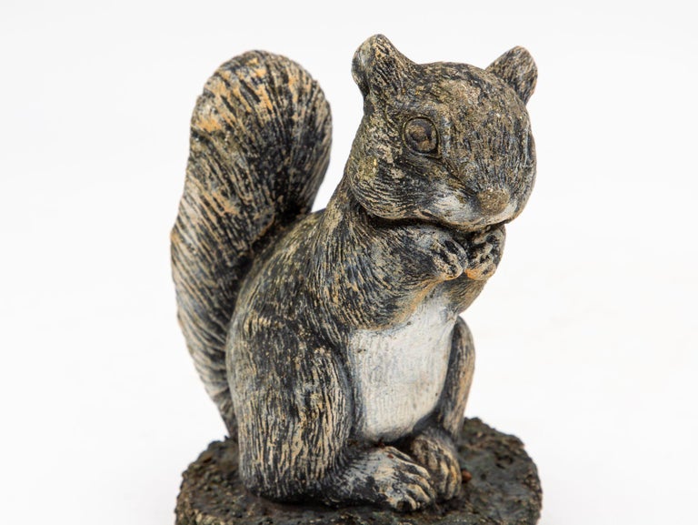 Cast Stone Squirrel Garden Ornament, 20th Century For Sale at 1stDibs