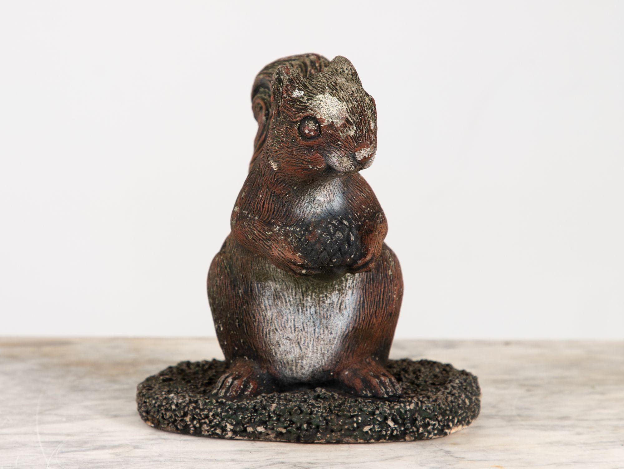 Cast Stone Squirrel Garden Ornament, 20th Century For Sale at 1stDibs