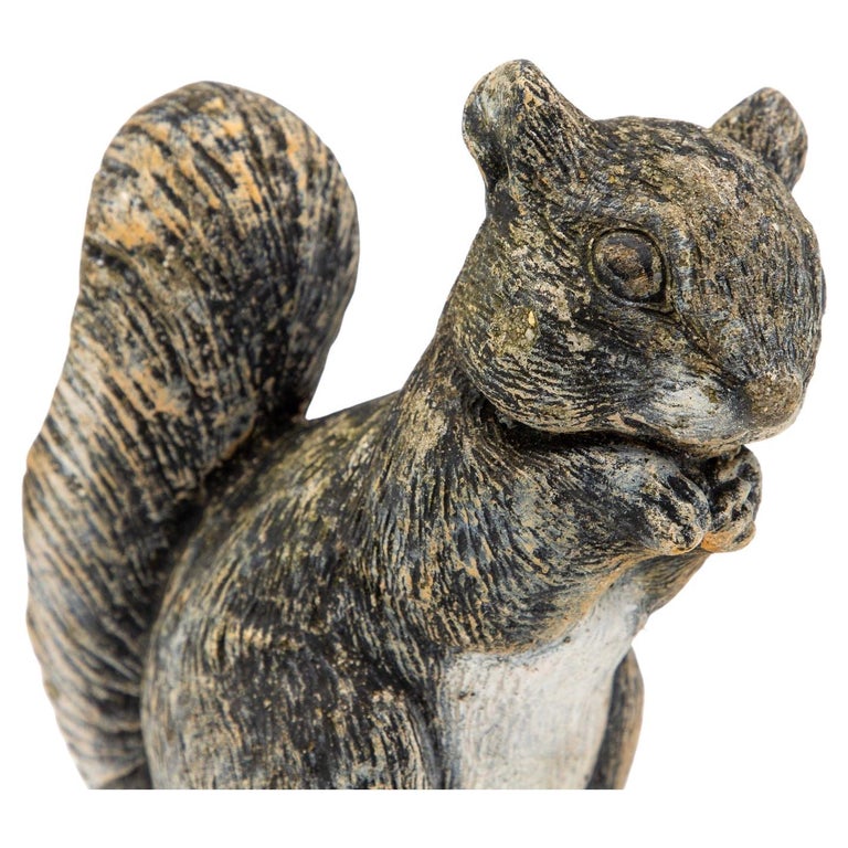 Cast Stone Squirrel Garden Ornament, 20th Century For Sale at 1stDibs
