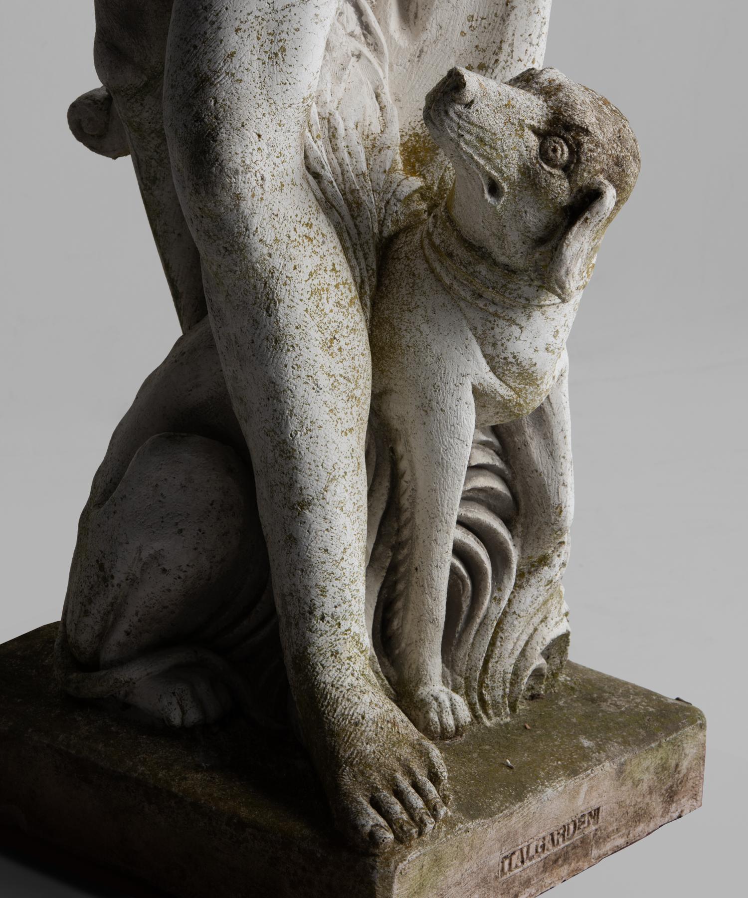 Cast Stone Statue of a Hunter, England, circa 1950 at 1stDibs