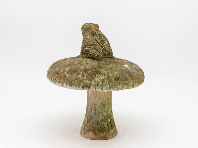 Cast Stone Toadstool Garden Ornament, 20th Century For Sale at 1stDibs