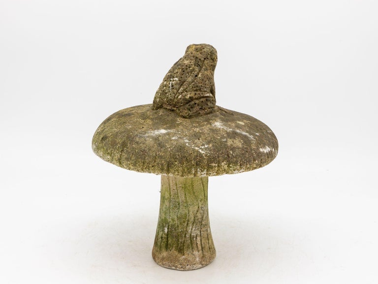 Cast Stone Toadstool Garden Ornament, 20th Century For Sale at 1stDibs