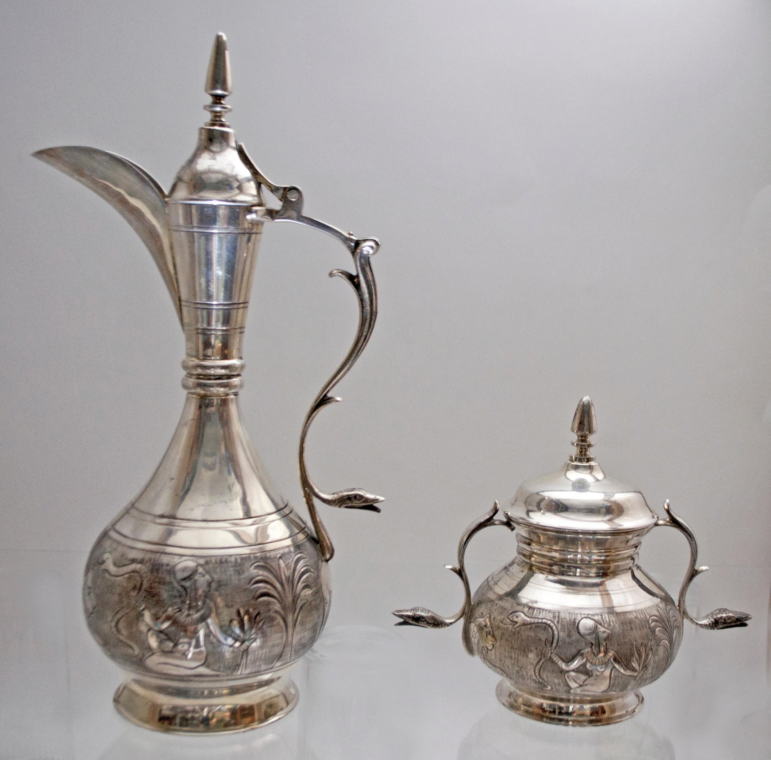 Castaudi and Gautero Imperial Silver Italian Tea Set with Egyptian ...