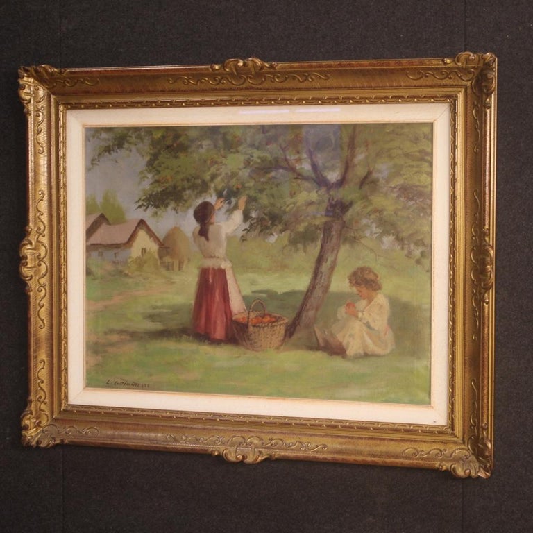 Castellani 20th Century Oil on Canvas Italian Signed Landscape Painting ...