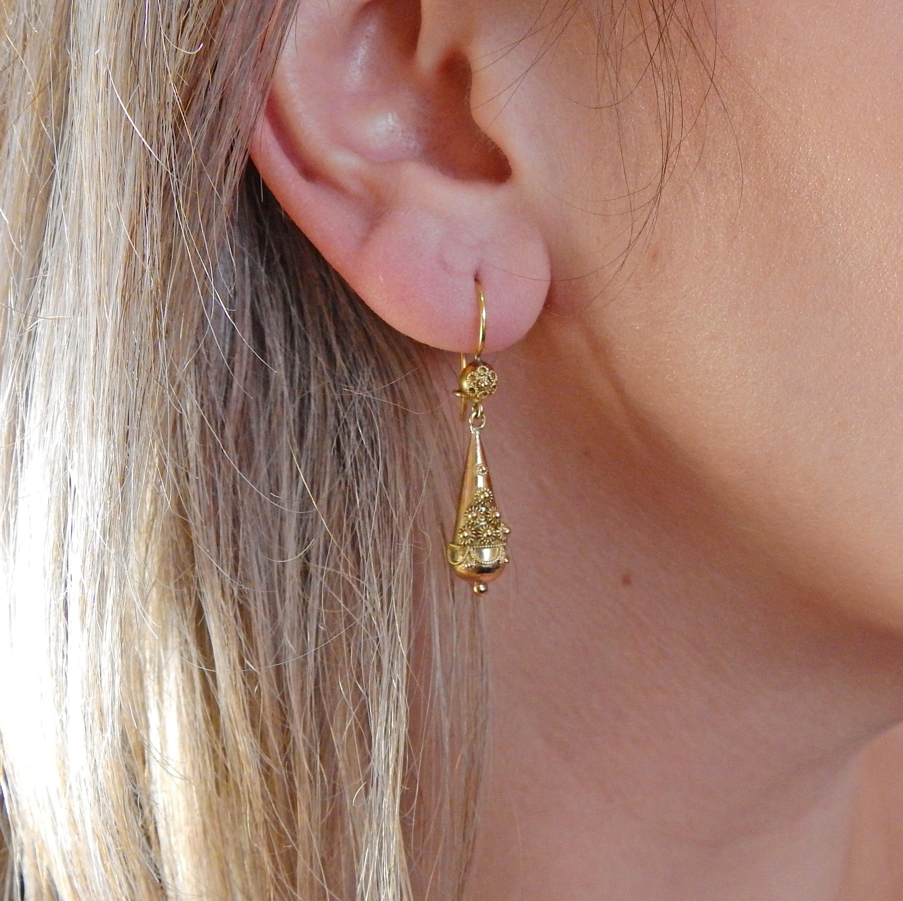 Castellani Gold Drop Earrings at 1stDibs | castellani jewelry for sale ...