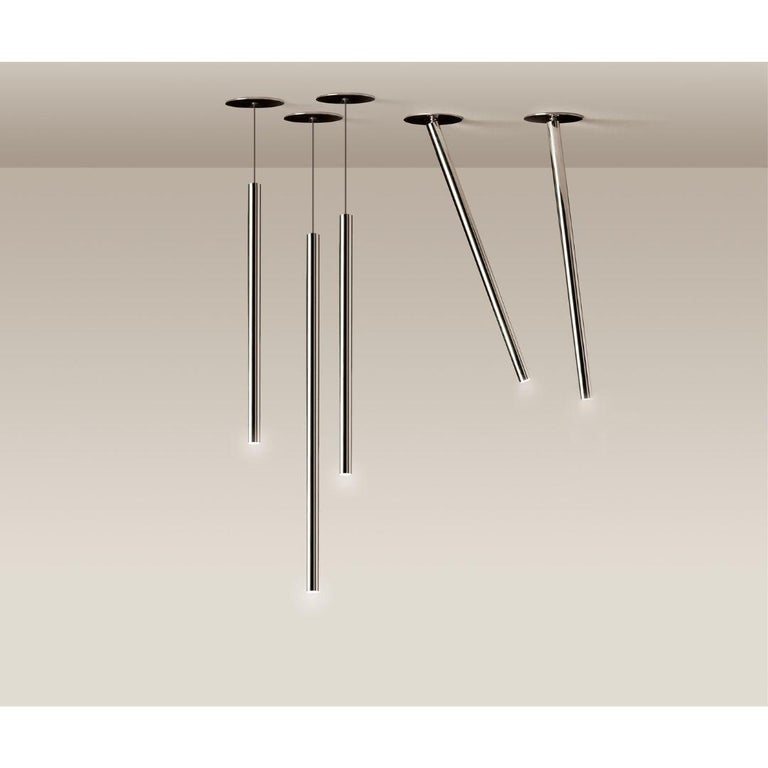 Castiglioni and Menghi Canna Nuda Metal Ceiling Lamp for Nemo Lighting in Chrome For Sale at 1stDibs