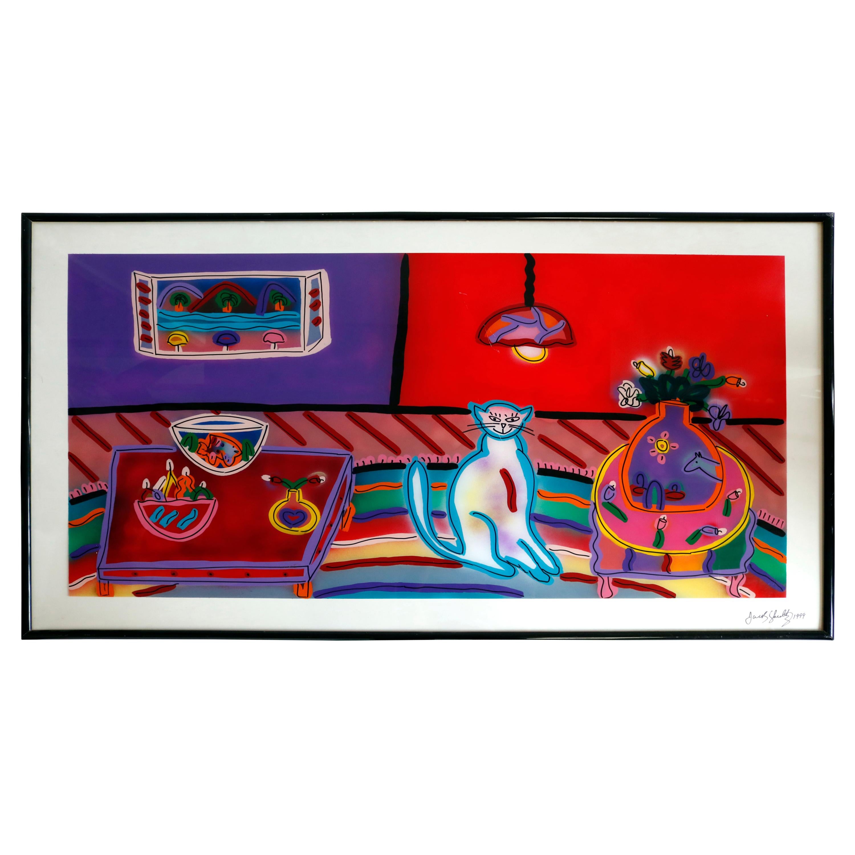 Cat in Living Room Scene Painting by Jack Shultz For Sale at 1stDibs ...