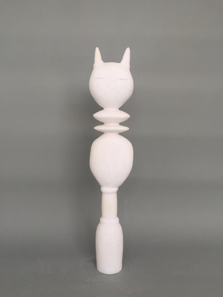 Cat King, Rare Naxian Marble Sculpture by Tom Von Kaenel For Sale at ...