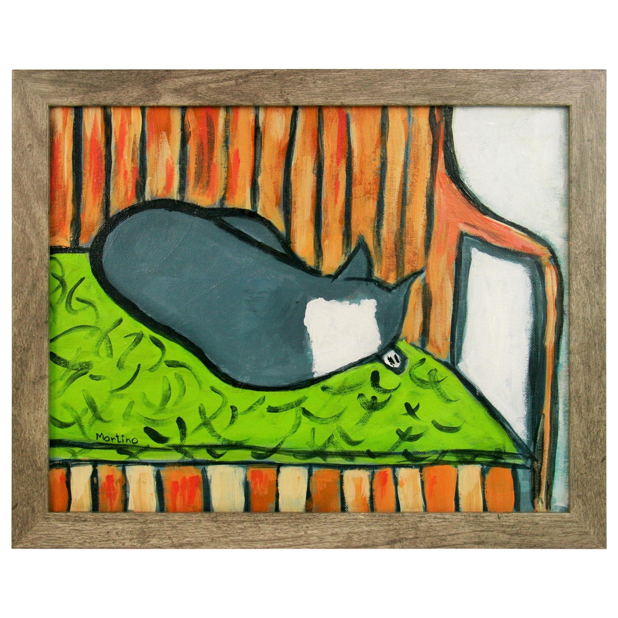 Lady with Ensnared Cat-Sylvia Fein Painting by Karl Priebe at 1stDibs