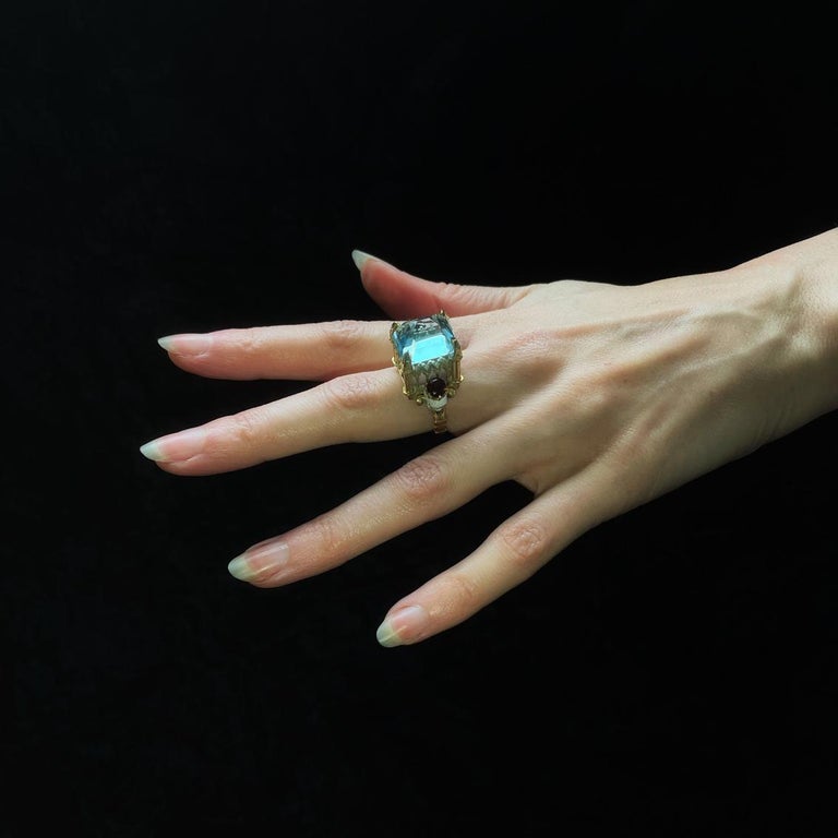 Catacomb Saints Cathedral Ring in 18 Karat Yellow Gold with Topaz and ...