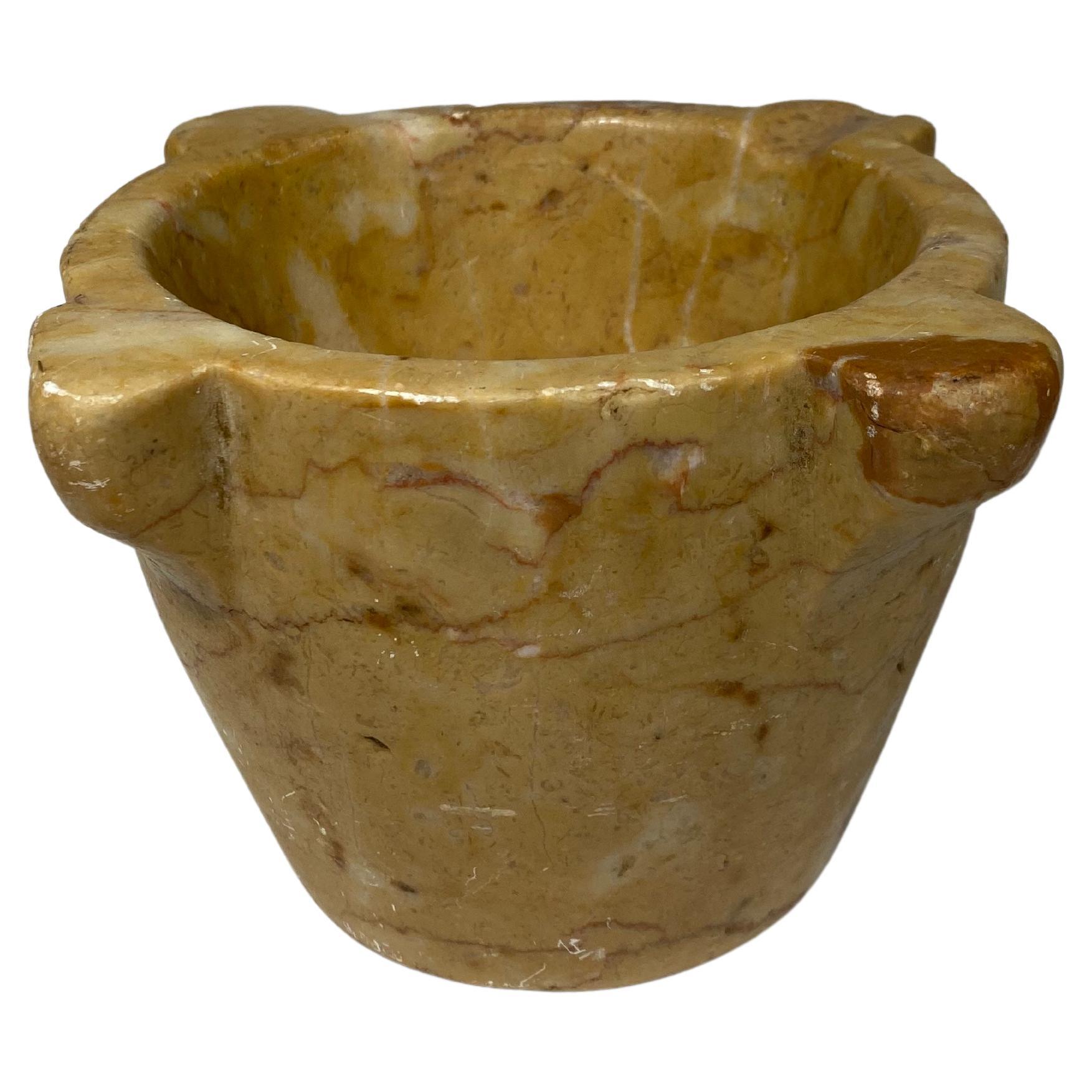 18th Century Chiseled Marble Mortar at 1stDibs