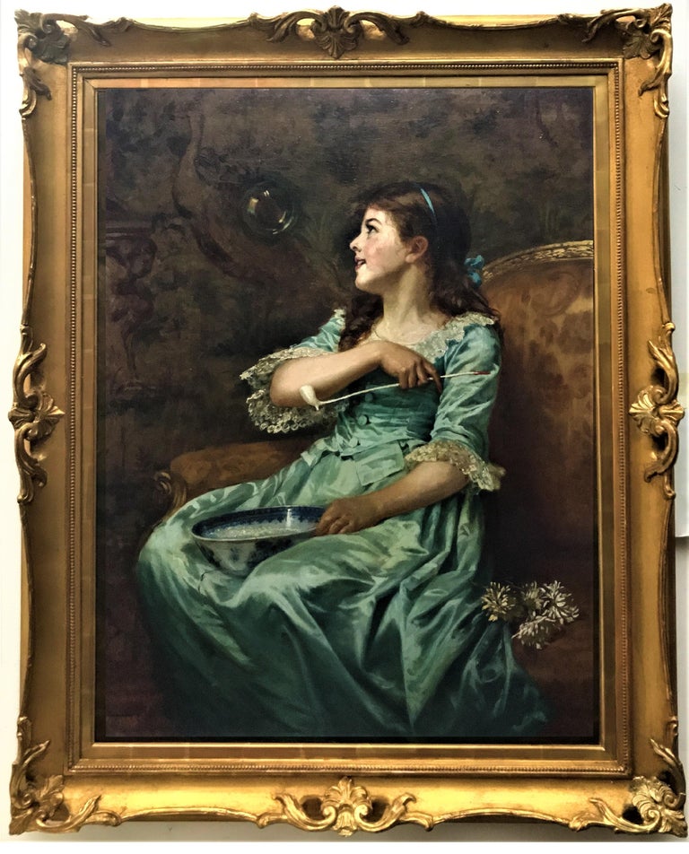 Catherine Amyot - "Blowing Bubbles”, portrait of a wealthy Victorian ...