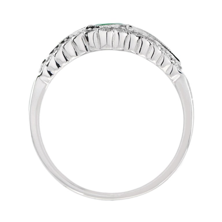 Customizable Catherine Lace Natural Emerald and Diamond Art Deco Style ...