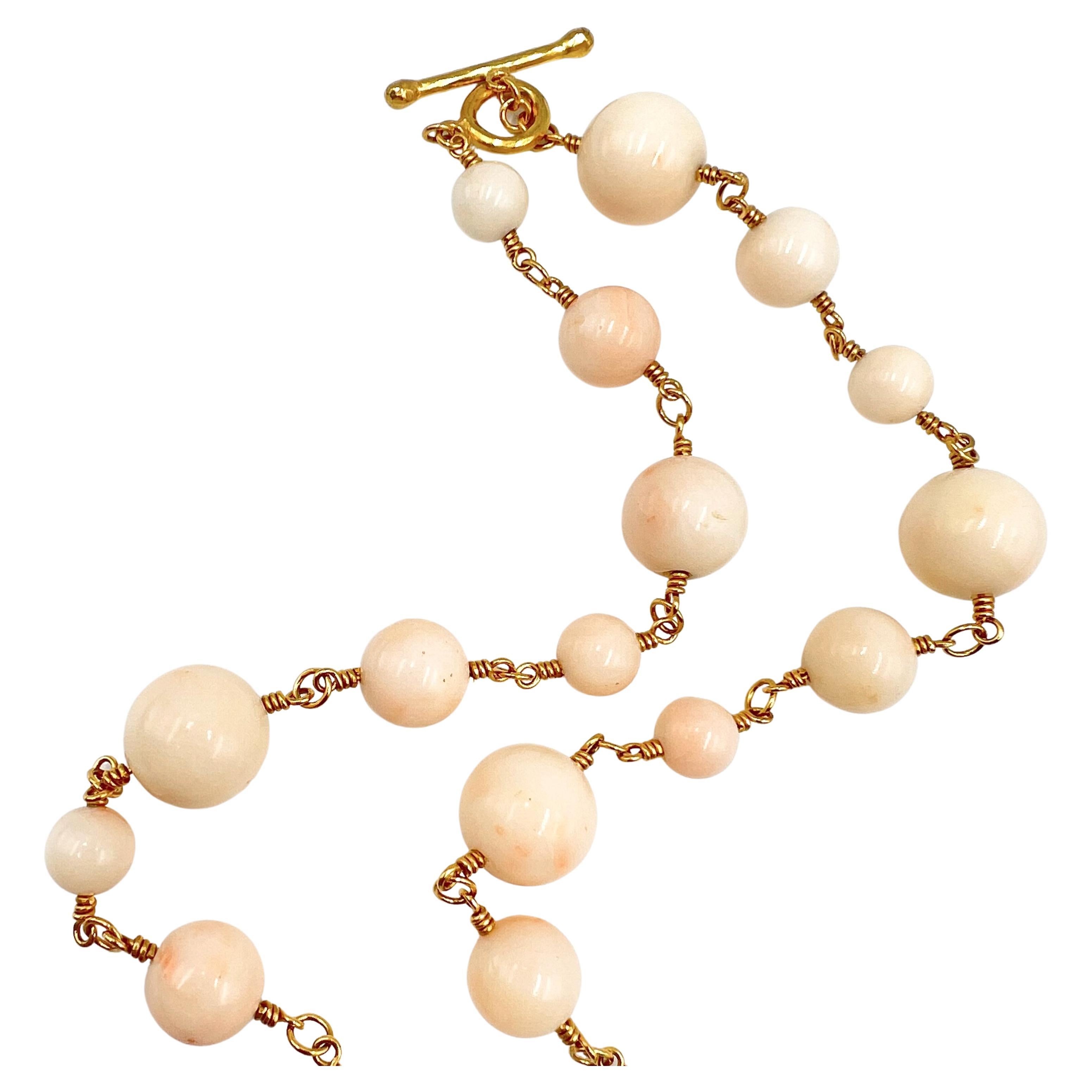 Cathy Waterman Angel Skin Coral Bead Long Necklace at 1stDibs | cathy angel