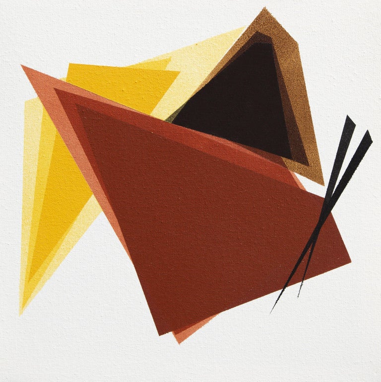 Catia Goffinet - Geometric Three Colors 1, Painting, Acrylic on Canvas ...