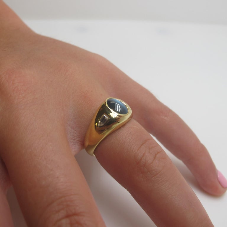 Cat's Eye Alexandrite Men's Ring 18 Karat Yellow Gold at 1stDibs | cat ...