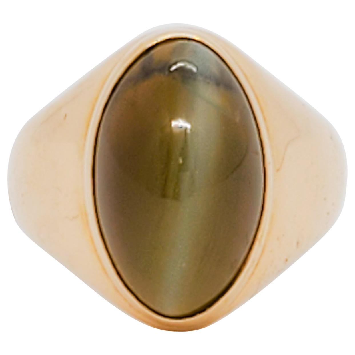 Mario Buccellati Cat's-Eye Moonstone and Diamond Ring at 1stDibs