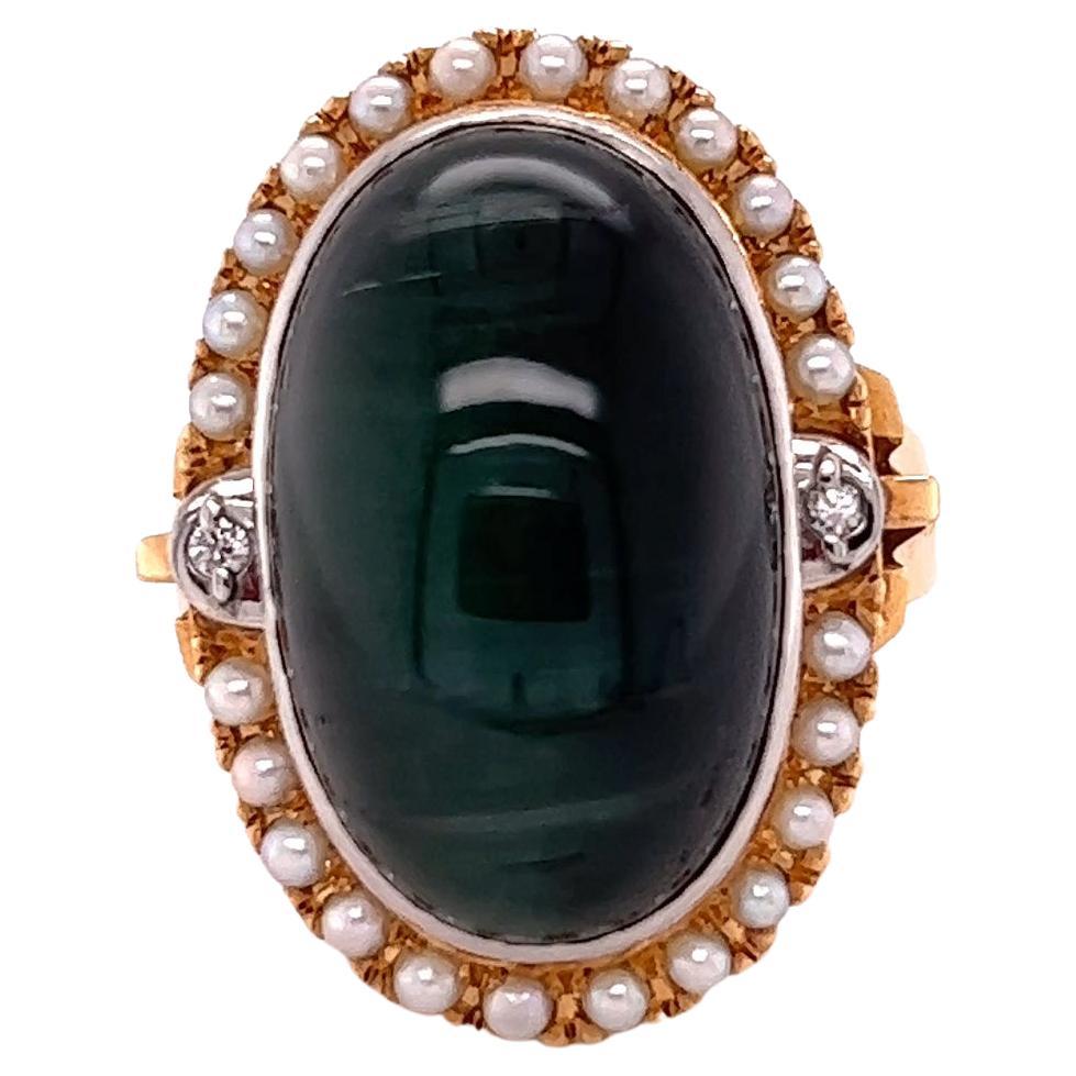 Antique Ryrie Bros. Natural Pearl Diamond Gold Ring at 1stDibs