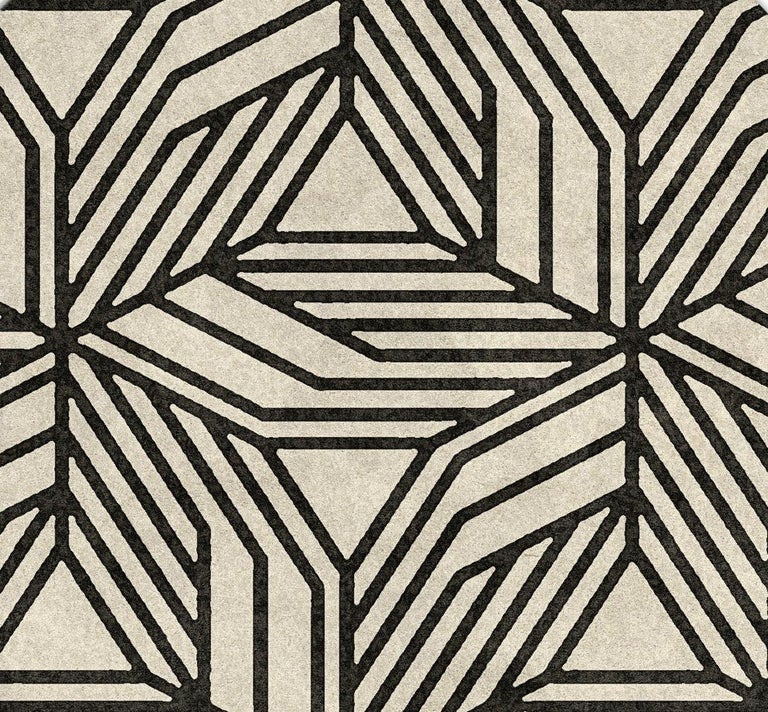 Circular Hand-Tufted Tencel Cauca Rug II in Black and White by BRABBU ...