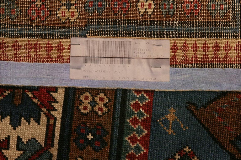 Caucasian Rug Kuba Sky Blue Field 'Quba', 19th Century For Sale at 1stDibs