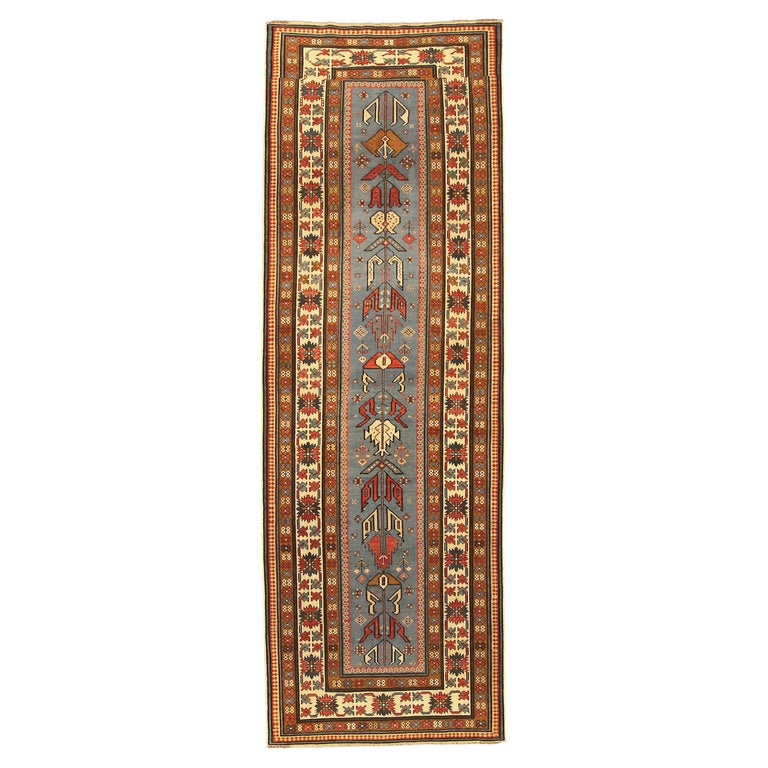 Caucasian Rug Kuba Sky Blue Field 'Quba', 19th Century For Sale at 1stDibs