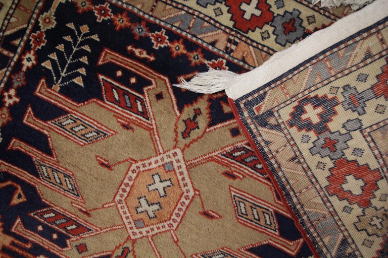 Caucasian Vintage Runner Rug, Handmade Carpet Oriental Rug Wool Stair ...