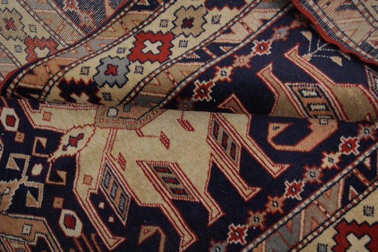 Caucasian Vintage Runner Rug, Handmade Carpet Oriental Rug Wool Stair ...