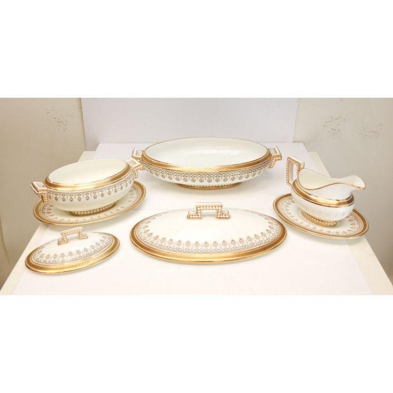 Cauldon England 9 Piece Dinner Service for 16, Gilt Rim Designs, circa ...