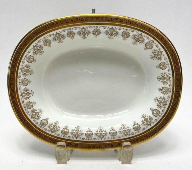 Cauldon for Tiffany and Co. Gilt and Brown Greek Key Border Serving ...