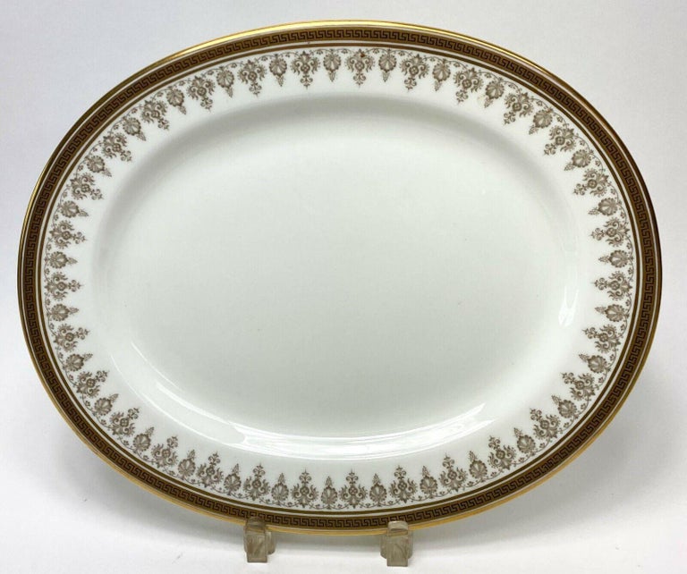 Cauldon for Tiffany and Co. Gilt and Brown Greek Key Border Serving ...