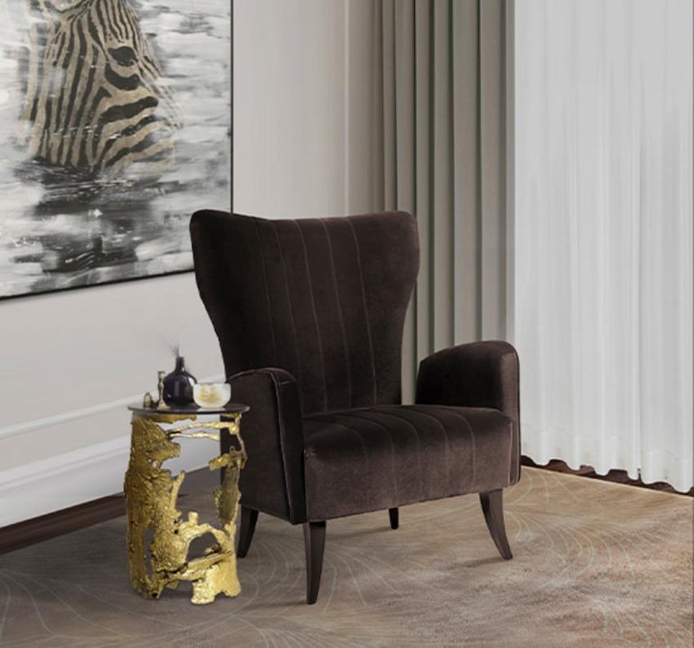 Contemporary Modern Cay In Bronze Glass Side Table by Brabbu For Sale ...