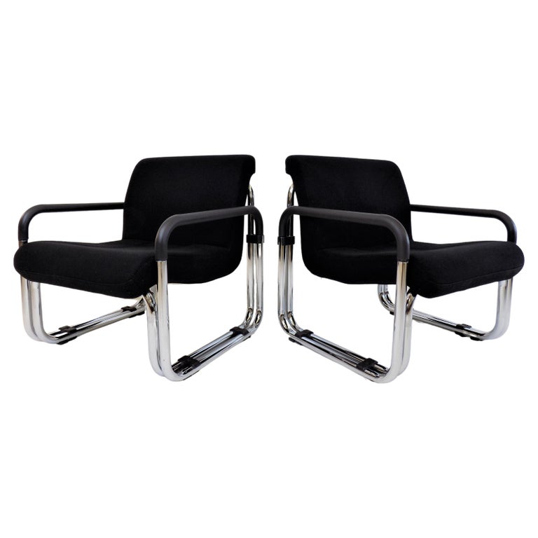 Cazzaro Bauhaus Tubular Steel Armchairs, Set of 2 For Sale at 1stDibs