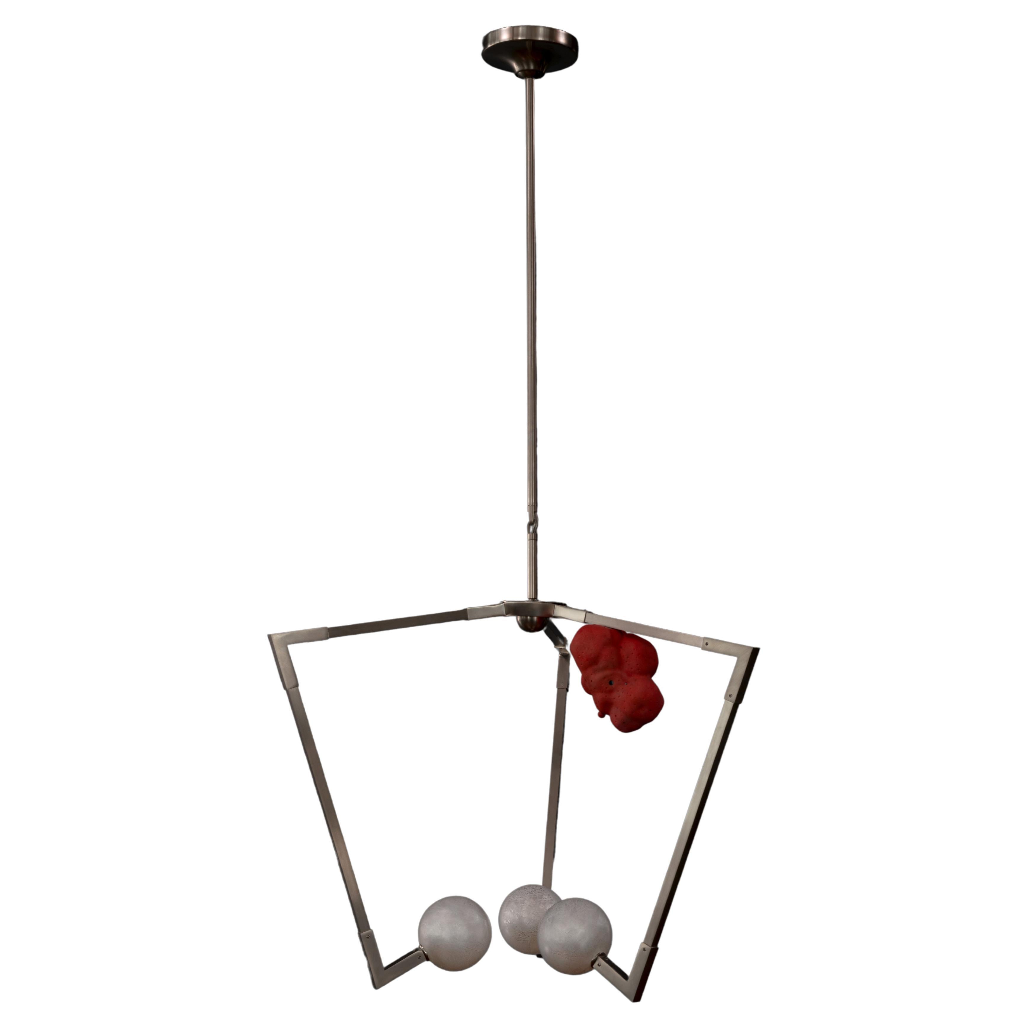 CB/ASYM Chandelier Etched Brass, Porcelain, Glass Handmade Andrea ...