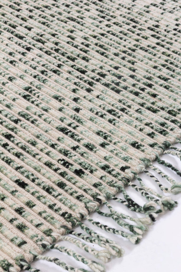 Textured Modern Lines Red Handmade Rug in Himalayan Wool by Philippe ...