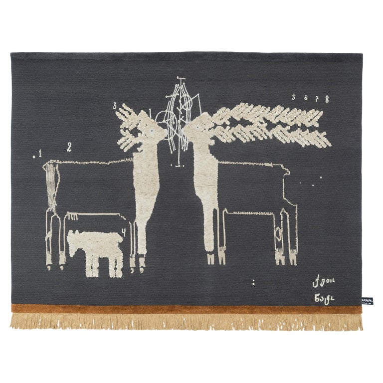 cc-tapis Night of a Hunter Two Deers Rug by Rooms Studio For Sale at ...