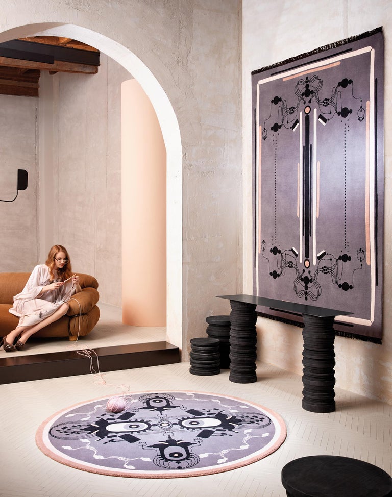 CC-Tapis Round Turlurette Rug by Federico Pepe For Sale at 1stDibs