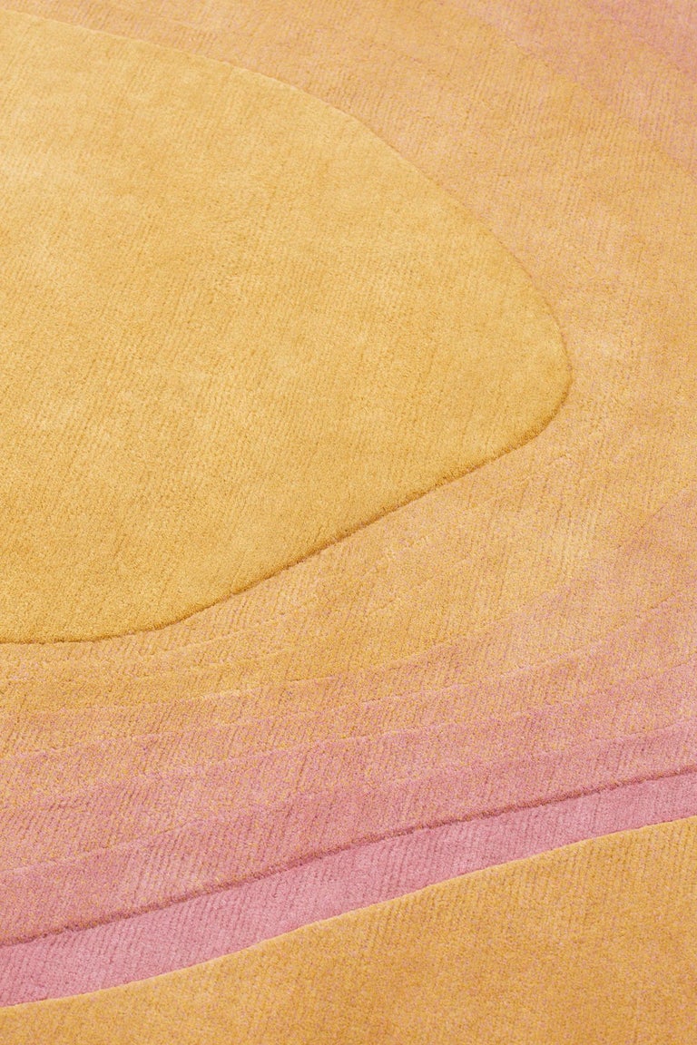 cc-tapis Tidal Collection Wave Yellow Pink Rug by Germans Ermičs For ...