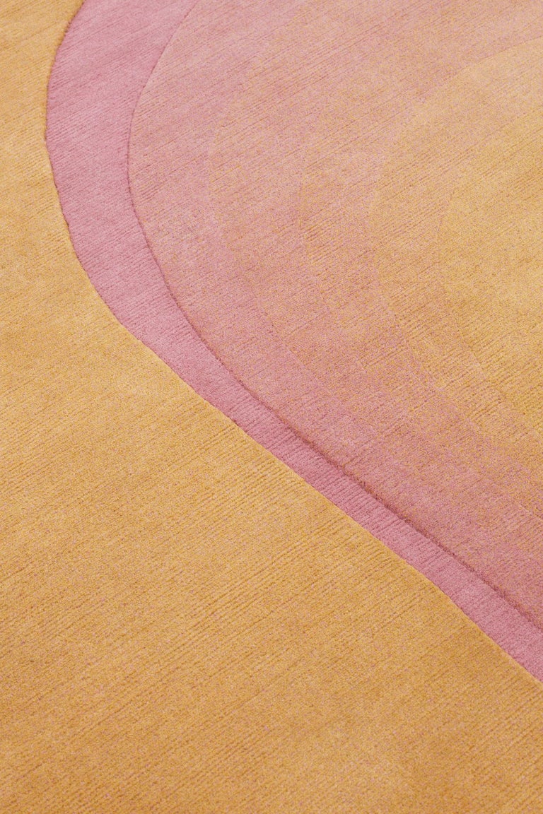 cc-tapis Tidal Collection Wave Yellow Pink Rug by Germans Ermičs For ...
