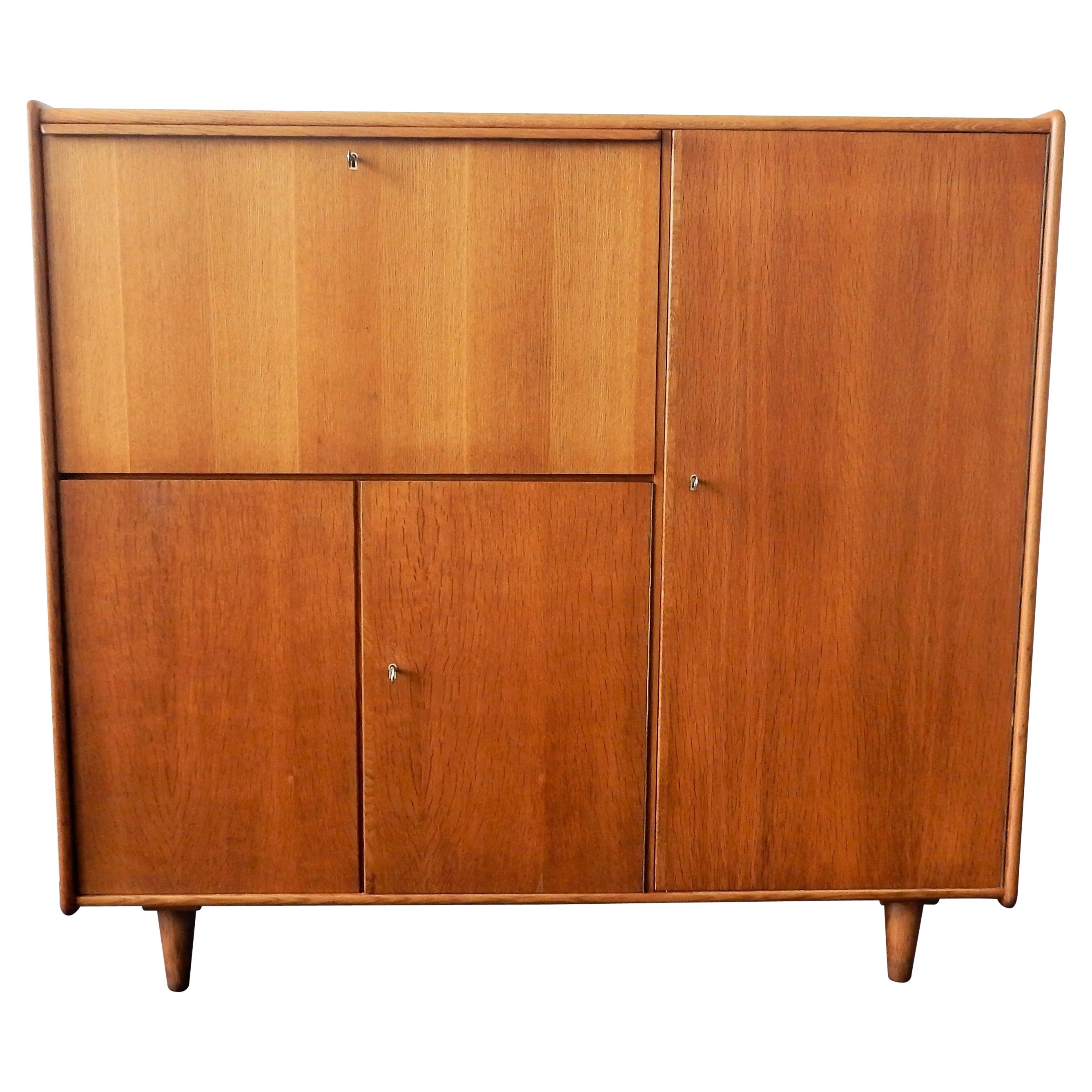 CE09 Oak Highboard by Cees Braakman for Pastoe, 1950's at 1stDibs