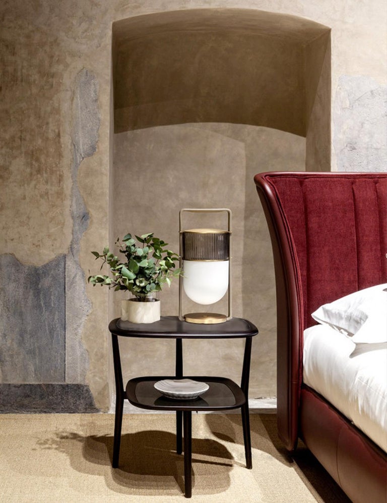 Ceccotti Collezioni Petit Matin Walnut and Glass Side Table by Roberto ...