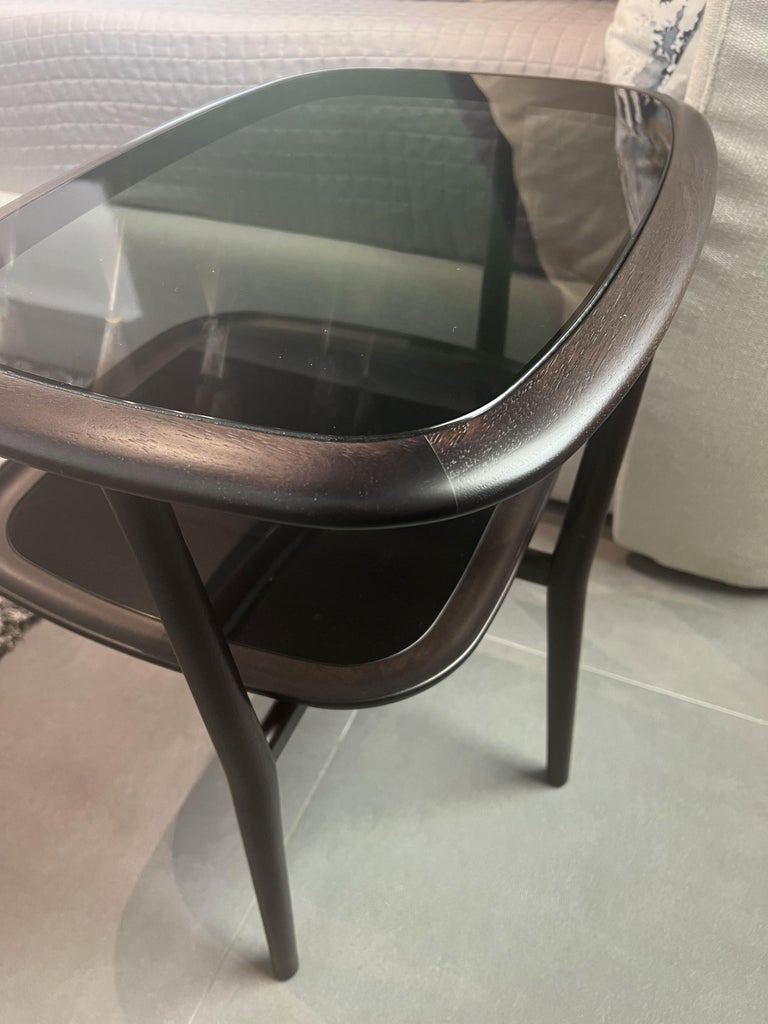 Ceccotti Collezioni Petit Matin Walnut and Glass Side Table by Roberto ...