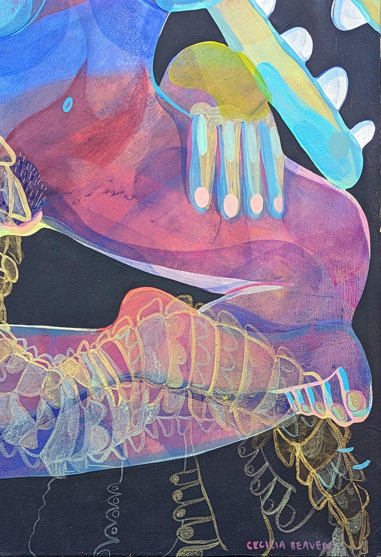 Cecilia Beaven - Contemporary Abstract Green and Pink Biomorphic Double ...