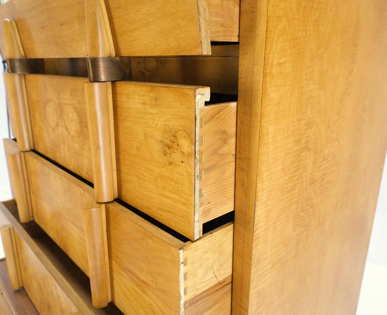 Cedar Drawer W/ Lid Mid-Century Modern Burl High Chest Dresser ...