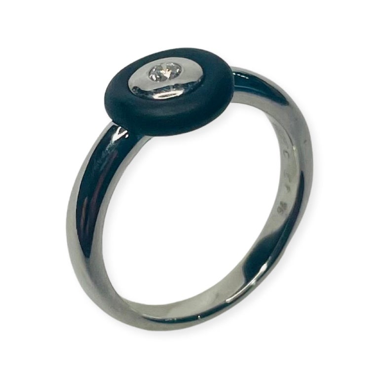 Cede Platinum Diamond and Rubber Ring For Sale at 1stDibs